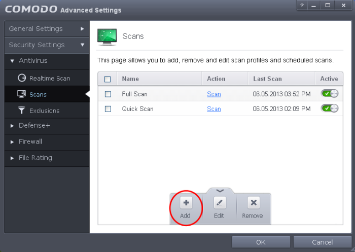 Create, Schedule and Run a Custom Scan, Scan For Virus | Internet Security v6.2